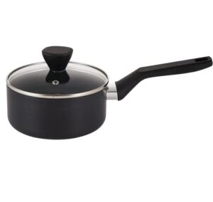 1.5 quart nonstick sauce pan hard-anodized aluminum with lid and cool touch handles, black