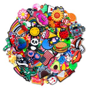 30,50,100pcs random shoe charms for clog decoration, cute cartoon charms accessories for gift(100)