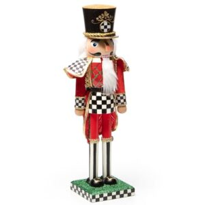 mackenzie-childs decorative nutcracker figurine, wooden nutcracker christmas home decor, christmas