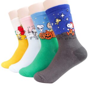 the peanuts snoopy women and teen girls licensed socks collection socksense (travel_4pairs)