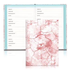 artake password book with alphabetical tabs, password keeper internet address and password organizer logbook, hardcover password notebook, pocket address book for home office,160 pages (4.4" x 6.2")