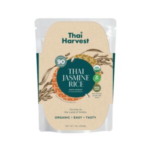 thai harvest 100% usda organic jasmine rice 7 ounce (pack of 8) microwaveable 90 seconds ready to eat instant jasmine rice for quick dinner meals zero preservatives gluten free