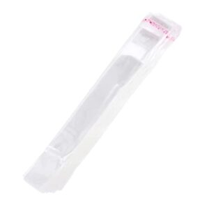 baluue 500pcs bags travel brush rod cellophane transparent strip treat bakery pretzel self-adhesive cm* flat favor multipurpose plastic bag for resealable party self clear gift cello cm