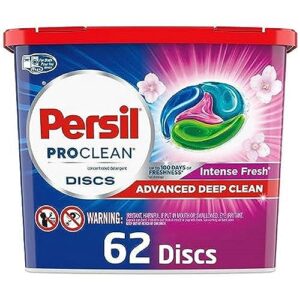 persil discs laundry detergent pacs, intense fresh, high efficiency (he) compatible, laundry soap, 62 cou