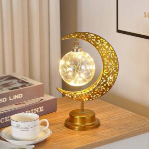 led magic moon night light | table starry lamp | decorative star | decorative ball | office & home decor | battery operated bedroom light night (moonlight)