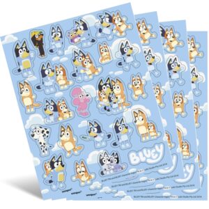 bluey paper sticker sheet favors (pack of 4) | assorted designs | perfect for kids' party decor & creative fun