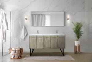 bell+modern fairfield 60 in w x 20 in d rustic acacia double bath vanity and cultured marble top