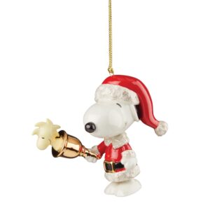 lenox 894766 snoopy ringing bell ornament, christmas