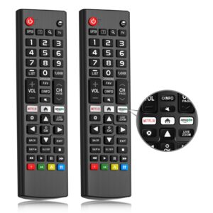 rimous 2-pack universal remote compatible with lg remote control smart tv with netflix, prime video shortcut keys compatible with all models lg tv remote control replacement akb75095307 akb74915305