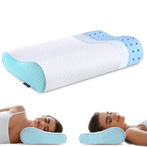 memory foam pillows neck pillow bed pillow for sleeping ergonomic cervical contour pillow for side back stomach sleeper for neck and shoulder pain