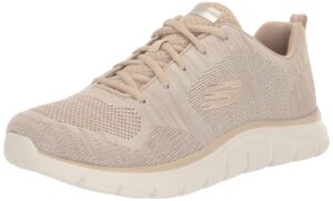 skechers sport women's women's track sneaker, taupe/pink=tppk, 7