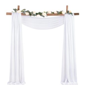 socomi wedding arch draping fabric 1 panel 29" x 19ft white sheer chiffon curtain drapes 6 yards for wedding ceremony birthday party decoration