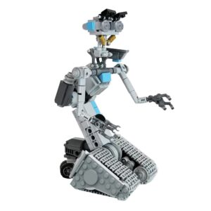 johnny 5 robot building block kit in film and television works, mechanical armor toys crawler robot collectibles ornaments, suitable suitables for children (369 pieces)