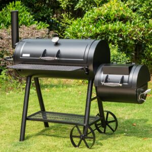 sophia & william heavy-duty charcoal outdoor smoker grills, extra large offset smoker (941 sq.in. cooking area), charcoal grill & smoker combo for bbq patio cooking