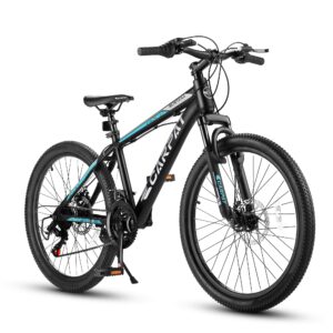 ecarpat mountain bike 26 inch wheels, 21-speed trail commuter city mountain bikes 17" aluminum frame for men women bicycles disc brakes front suspension