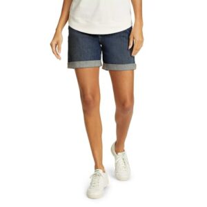 eddie bauer women's boyfriend denim shorts, rinsed, 4