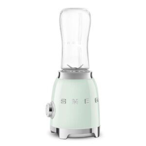 smeg 50's retro style personal blender with backlit knob and two bpa 600 ml free bottles pbf01pgus pastel green