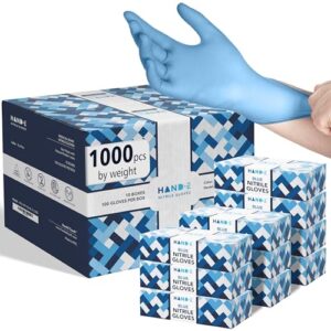 hand-e touch disposable blue nitrile gloves x small 1000 count - latex free gloves, powder free, medical exam, cooking