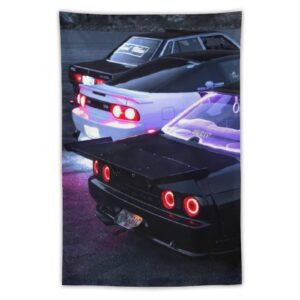 qlazo jdm car r35 fast sports street tapestry wall tapestry wall hanging decor wall art for bedroom living room dorm picnic 40"x60"