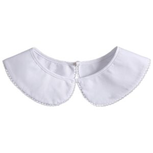 booluee fake collar detachable dickey collar blouse half shirts doll collar peter pan faux false collar for women girls 111 white