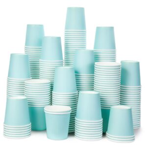 aozita [210 pack] 3 oz paper cups, sky blue mouthwash cups, disposable bathroom cups, espresso cups, paper cups for party, picnic, bbq, travel, and event