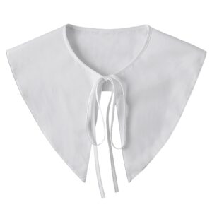 suzala fake collar little shawl top detachable blouse false collar for women girls (pointedcollar-white)