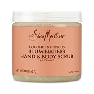 sheamoisture body scrub for dull skin illuminating coconut and hibiscus cruelty-free skin care 20 oz