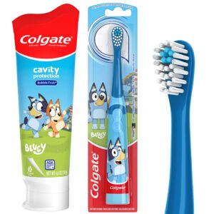 colgate kids bluey battery powered toothbrush and toothpaste bundle