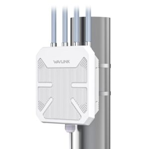 wavlink outdoor wifi extender ax1800 dual band long range wifi extender with poe, ip67 weatherproof, 4x8dbi high-gain antennas, outdoor access point for farm, courtyard, factory, campsite, gazebo