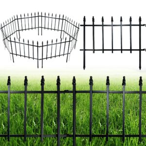 arifaro decorative metal garden fence 18" high x 22" wide 5 pack, animal barrier for dog pet, border garden fencing for outdoor patio lawn yard flower bed