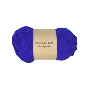 bristlegrass electric blue chunky yarn royal cotton, 100% acrylic yarn, soft, super crochet and knitting threads baby sweater scarf fabric needlework craft1.76 oz (50g) / 115 yrds (105m)