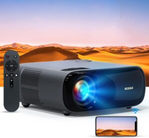 nexigo pj40 movie projector, native 1080p, 4k supported, 300 inch, auto vertical keystone, zoomable, 20w speakers, wifi, bluetooth 5.1, compatible w/tv stick, ios, android (renewed)