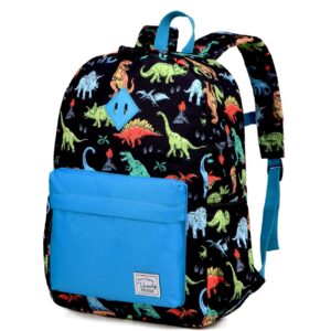 vaschy dinosaur backpack for boys, kids water resistant lightweight backpack for toddlers daycare preschool blue