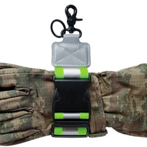 high visibility glove clips - 2" w adjustable glove clips for work glove holder clip firefighter glove strap w/reflective tape glove clips for construction & firefighter gear firefighter accessories