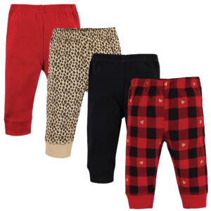 hudson baby unisex baby cotton pants and leggings, gold heart plaid, 2 toddler