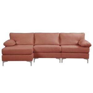 casa andrea milano luxury modern large boucle l-shape sectional sofa, with extra wide chaise lounge couch