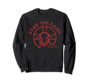 fear the lamb of god jesus christ christian savior messiah sweatshirt