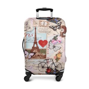 xidingyue france paris tower luggage protective cover eiffef tower pattern elastic suitcase cover fit 22-24 inch luggage