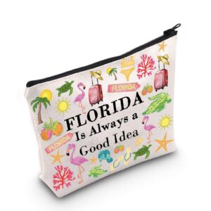 pofull florida vacation gift florida is always a good idea cosmetic bag florida travel gift (florida is always cosmetic bag)