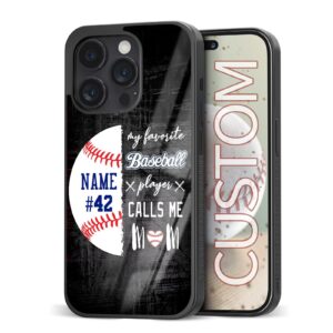 eomnniofoy custom baseball mom phone cases for samsung galaxy s10 s20 s21 s22 s23 s24 s25 ultra plus fe edge | for iphone moto for pixel, my favorite player call me mom gifts for women girls