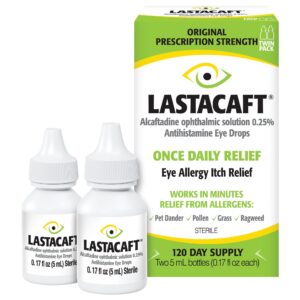 lastacaft once daily eye allergy itch relief drops, 120 day supply, 0.17 fl oz (pack of 2)