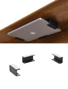 notmbestm under desk laptop holder under desk rack mount for keyboard & small devices also fit for cable box wall mount tray organizer like routers, modems, network switch and more