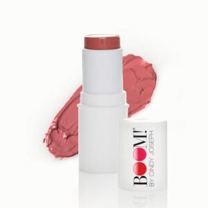 boom! by cindy joseph boomstick rose nude - 3-in-1 cream blush stick for eyes, lips & cheeks - cruelty-free, long-wearing, blendable, buildable lip & cheek tint - multi-use makeup for all skin types