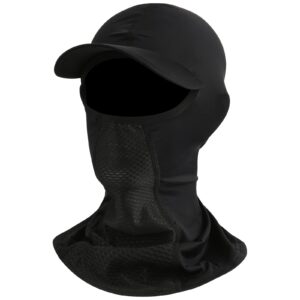 cosmos sun protection cooling balaclava with brim, lightweight breathable sun hood for cycling, fishing and gardening (black)