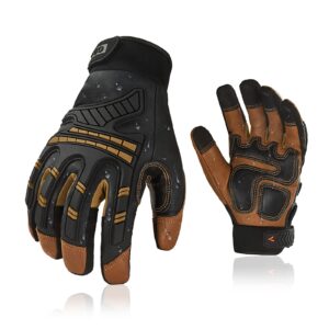 vgo... work gloves men anti vibration, heavy duty safety gloves for warehouse construction trucker