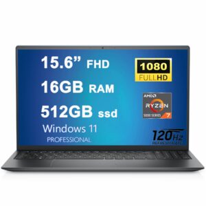 dell inspiron 15 3000 3525 business laptop 15.6" fhd 120hz wva anti-glare narrow border display amd ryzen 5000 series octa-core ryzen 7 5825u 16gb ram 512gb ssd hdmi maxxaudio win11pro carbon black