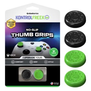 kontrolfreek no-slip thumb grips for xbox series x (xbx) and xbox one (xb1) controller | 4-pack | green and black