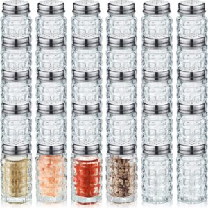 lallisa 30 pack retro style salt and pepper shakers 2 oz clear glass salt shaker with stainless steel lids for kitchen counter table restaurant hold various condiments (trendy)