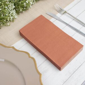 tableclothsfactory 50 pack | 2 ply soft terracotta dinner party paper napkins, wedding reception cocktail beverage napkins