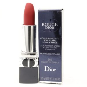 dior rouge lipstick full size (666 rouge en diable (matte))